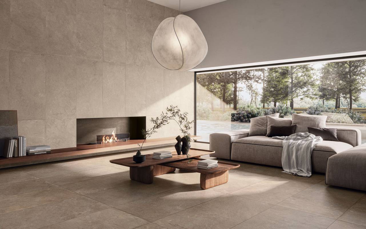 Limestone effect stoneware coverings Whisper | Supergres